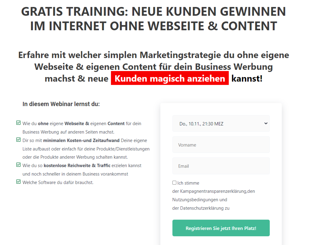 Erfahre mit welcher simplen Marketingstrategie du ohne eigene Webseite ... Erfahre mit welcher simplen Marketingstrategie du ohne eigene Webseite ...